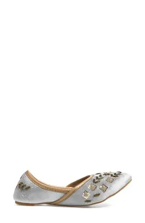 FUCHSIA Nawal Embroidered Flat - Gray