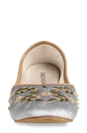 FUCHSIA Nawal Embroidered Flat - Gray