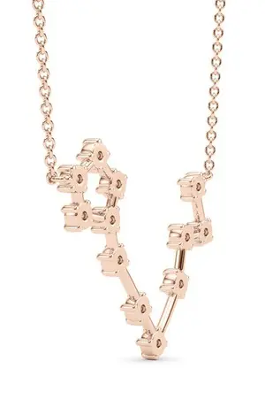 HAUTECARAT Pisces Constellation Lab Created Diamond Pendant Necklace - 18k Rose Gold