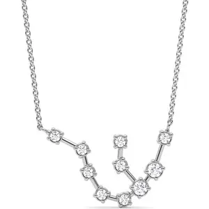 HAUTECARAT Aquarius Constellation Lab Created Diamond Pendant Necklace - 18k White Gold
