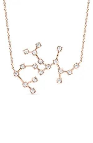HAUTECARAT Sagittarius Constellation Lab-created Diamond Necklace - 18k Rose Gold