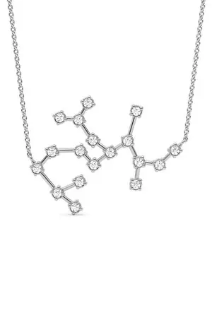 HAUTECARAT Sagittarius Constellation Lab-created Diamond Necklace - 18k White Gold