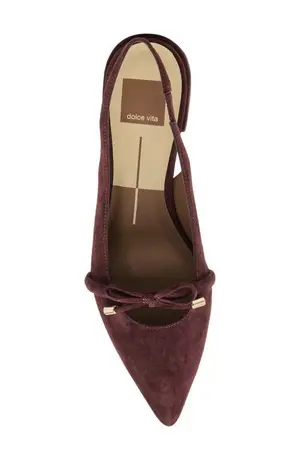 Dolce Vita Payge Pointed Toe Slingback Pumps - Mulberry Suede
