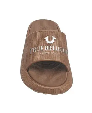 True Religion Meg Pool Slides With Logo Detailing - Brown