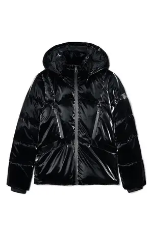Desigual Faux Patent Leather Padded Jacket