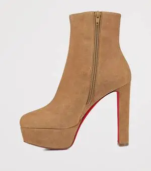 CHRISTIAN LOUBOUTIN Loo Booty Suede Platform Boots