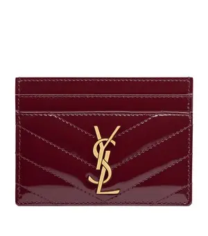 Saint Laurent Monogram Matelassé Card Holder Red