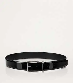 CHRISTIAN LOUBOUTIN Chambeliss Patent Leather Belt With Silver Tone Tie Pin