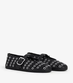 Alaïa Leather Vienne Ballet Flats