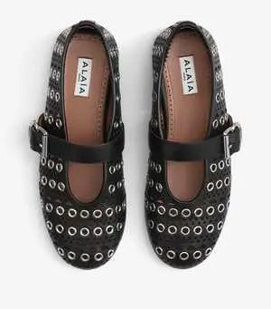 Alaïa Leather Vienne Ballet Flats