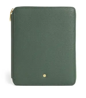 Harrods Leather Writing Folder - Green