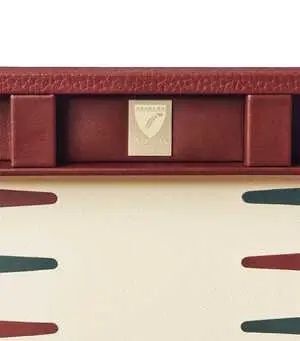 ASPINAL OF LONDON 15-inch Pebbled Leather Backgammon Set