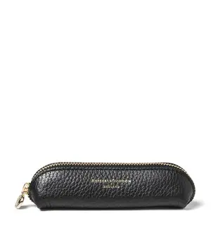 ASPINAL OF LONDON Leather Baby Pen Case - Black