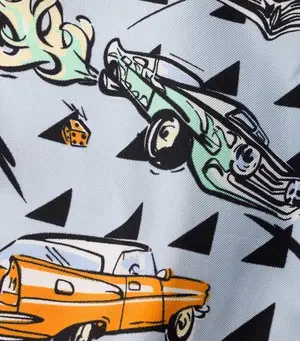 Prada Silk Twill Car-print Scarf - Black