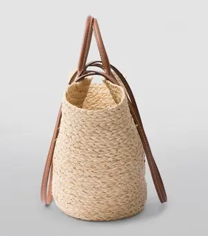 Prada Raffia And Leather Top-handle Bag