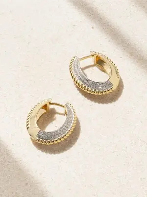 Yvonne Léon 18-karat And Diamond Hoop Earrings - Gold