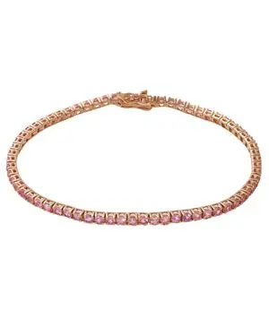 ROXANNE FIRST 14-karat Rose Gold Sapphire Tennis Bracelet - Pink