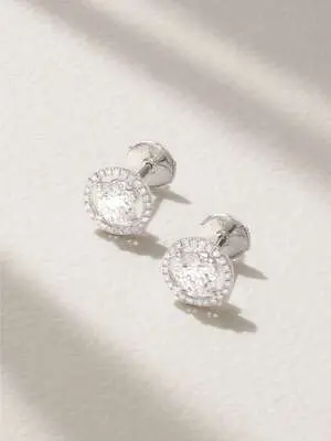 DE BEERS LONDON De Beers Aura Solitaire Platinum Diamond Stud Earrings