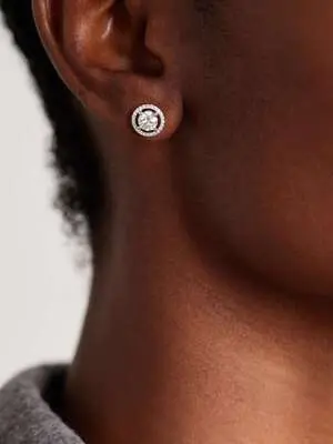 DE BEERS LONDON De Beers Aura Solitaire Platinum Diamond Stud Earrings
