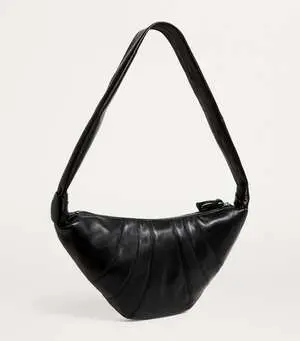 LEMAIRE Medium Nappa Leather Croissant Bag - Black