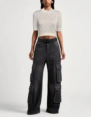 Palm Angels Lightweight Knit Metallic Sweater - Beige