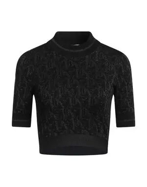 Palm Angels Cropped Knit Top - Black