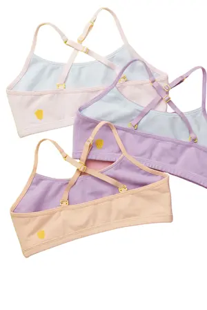 YELLOWBERRY Ladybug Cotton Bra 3pk - Soft Beach