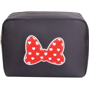 BLOC BAGS Extra Large Heart Bow Cosmetics Bag - Black/red
