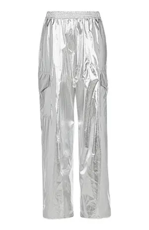 Mcm Metallic Cargo Pants - Silver