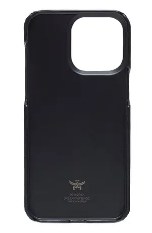 Mcm Iphone 15 Pro Max Case W/ Airpods Pro Charm In Maxi Visetos
