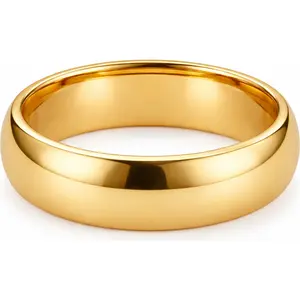DONATELLO GIAN Tone 925 Sterling Silver 6mm Wedding Band - Gold