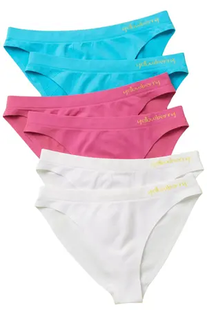 YELLOWBERRY 6pk Scout Seamless Underwear White Multicolored