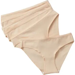 YELLOWBERRY Simple Pima Cotton Underwear 6pk - Doe