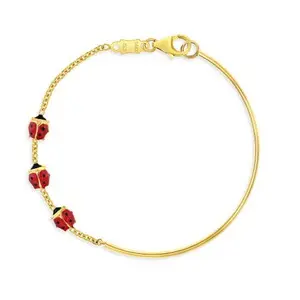 IN SEASON JEWELRY 14k Enamel Ladybug Bangle - Red