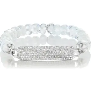 Sheryl Lowe Diamond And Moonstone Beaded Bracelet - White / Sterling Silver