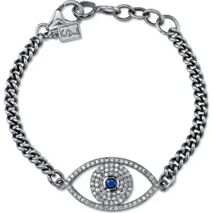 Sheryl Lowe Evil Eye Diamond Bracelet - Sterling Silver