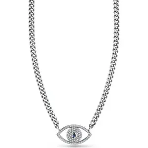 Sheryl Lowe Evil Eye Diamond Necklace - Sterling Silver