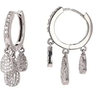 Sheryl Lowe Diamond Shaker Hoop Earrings - Sterling Silver
