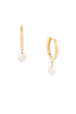 ASTOR & ORION Paloma Pearl Huggie Earrings - Gold