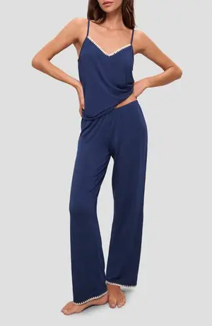 Eberjey Frida Cami Pajamas - Navy/ Ivory