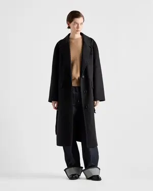 Prada Single-breasted Cashgora Overcoat