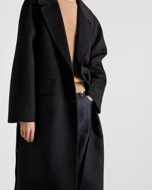 Prada Single-breasted Cashgora Overcoat