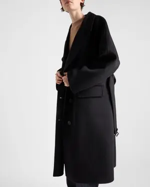 Prada Single-breasted Cashgora Overcoat