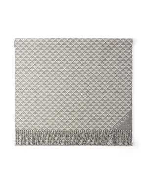 Prada Symbole Double Wool And Cashmere Stole - Grey