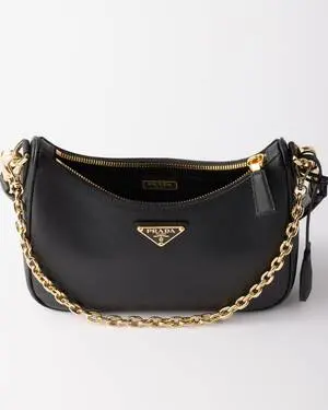 Prada Re-edition Mini Saffiano Leather Bag - Black