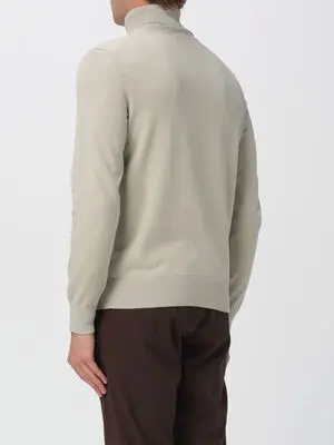 BOSS Turtleneck Sweater With Logo Patch - Beige
