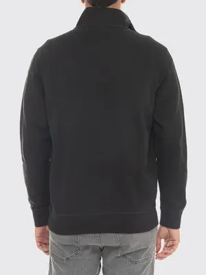 BOSS Cotton Turtleneck Jumper With Half-zip Closure - Black