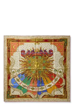 Hermès Multicolor 'carpe Diem' Silk Scarf 90 - Multi