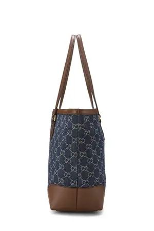Gucci Denim Gg Ophidia Tote - Blue
