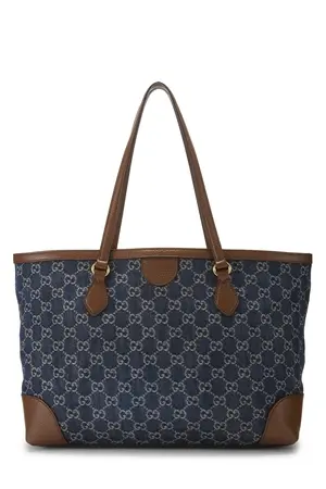 Gucci Denim Gg Ophidia Tote - Blue